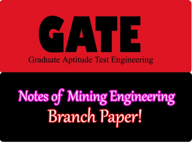 Mining Engineering GATE Toppers Class Handwritten Notes Download!