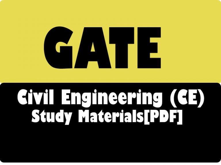 GATE Civil Engineering (CE) Study Materials[PDF]